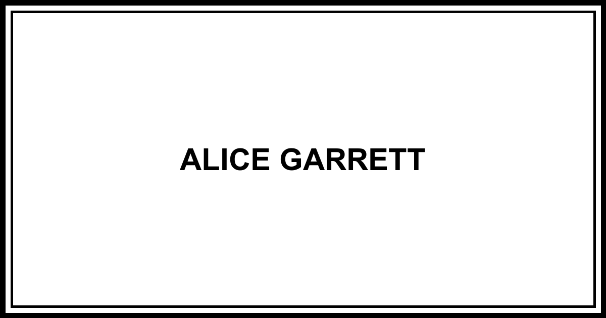 Obituary: ALICE GARRETT