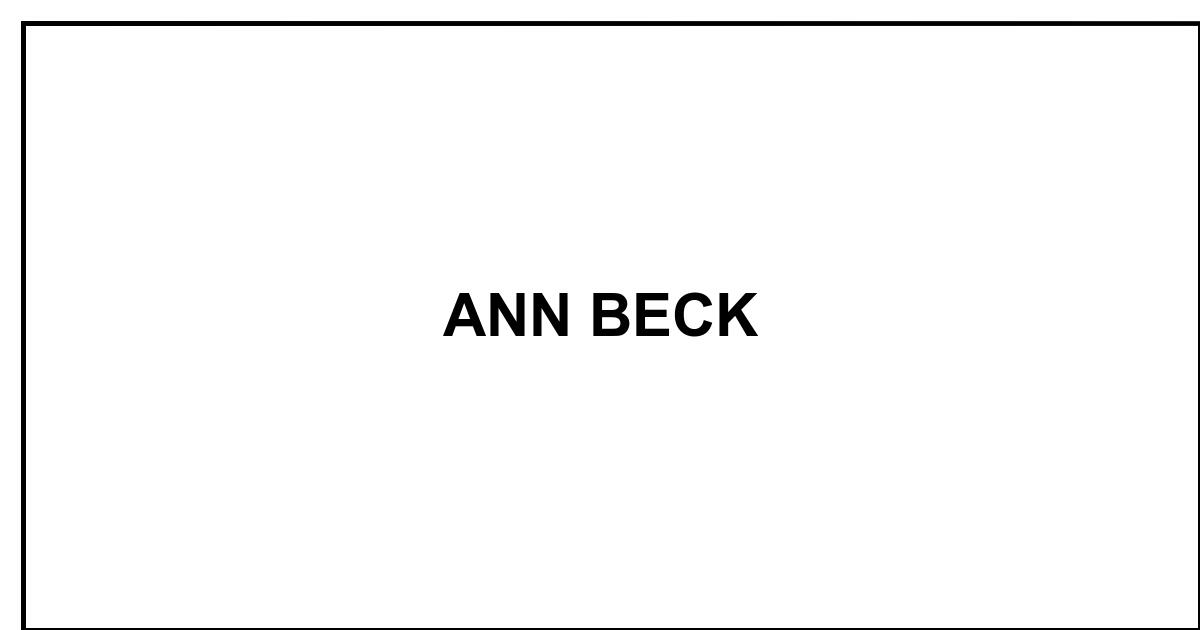 Obituary: ANN BECK