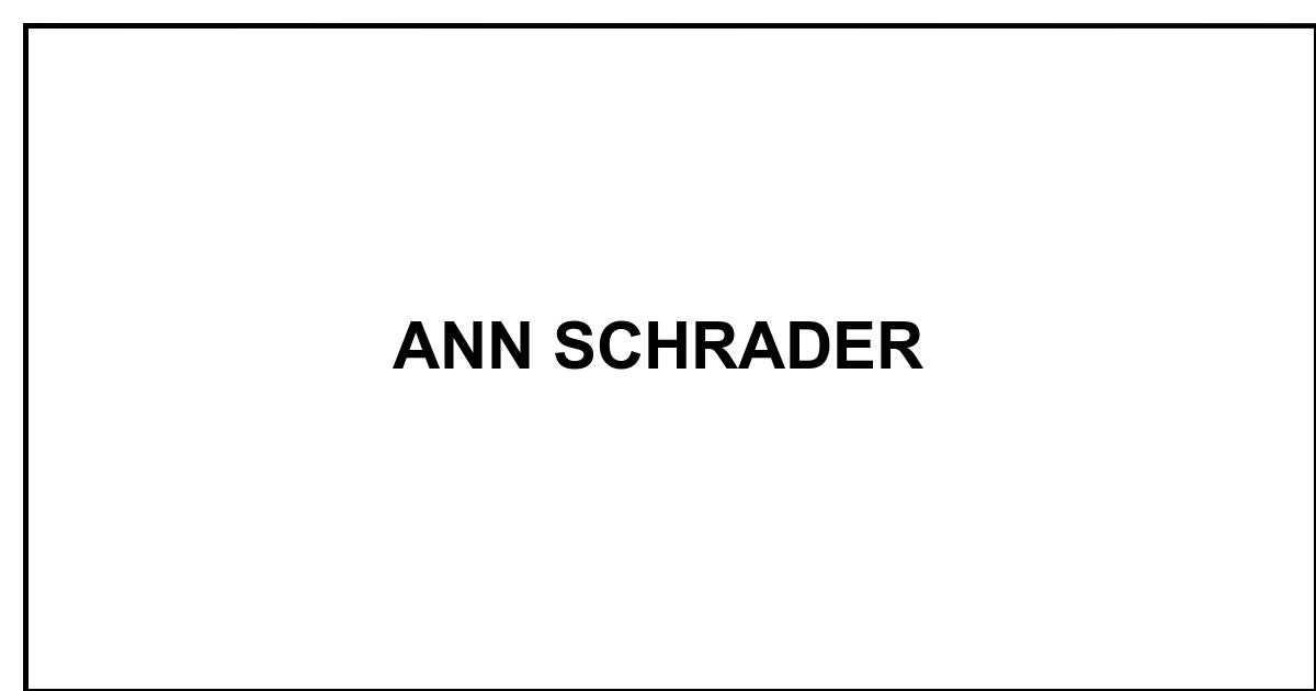 Obituary: ANN SCHRADER