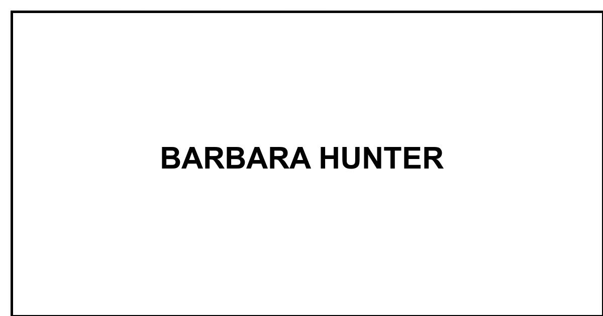 Obituary: BARBARA HUNTER