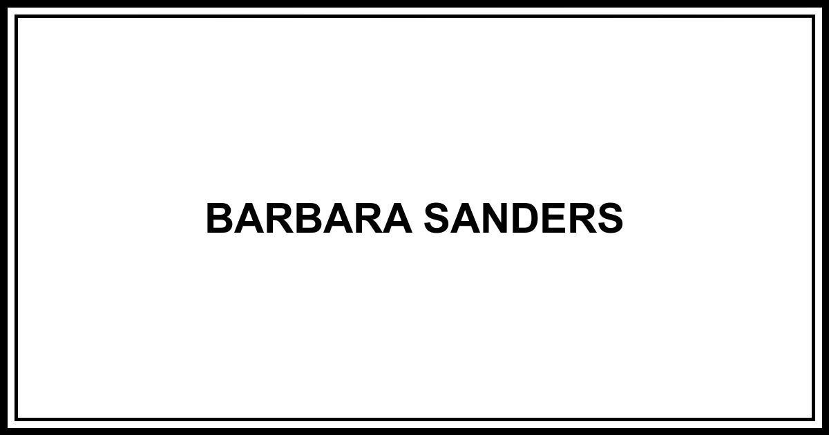 Obituary: BARBARA SANDERS