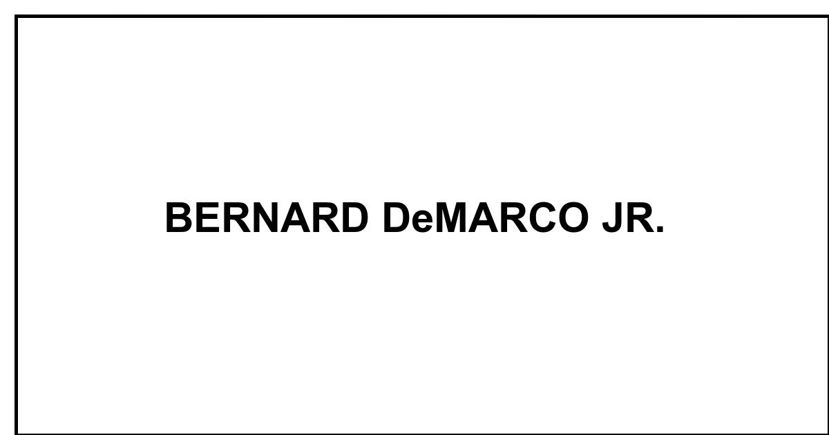 Obituary: BERNARD DeMARCO JR.