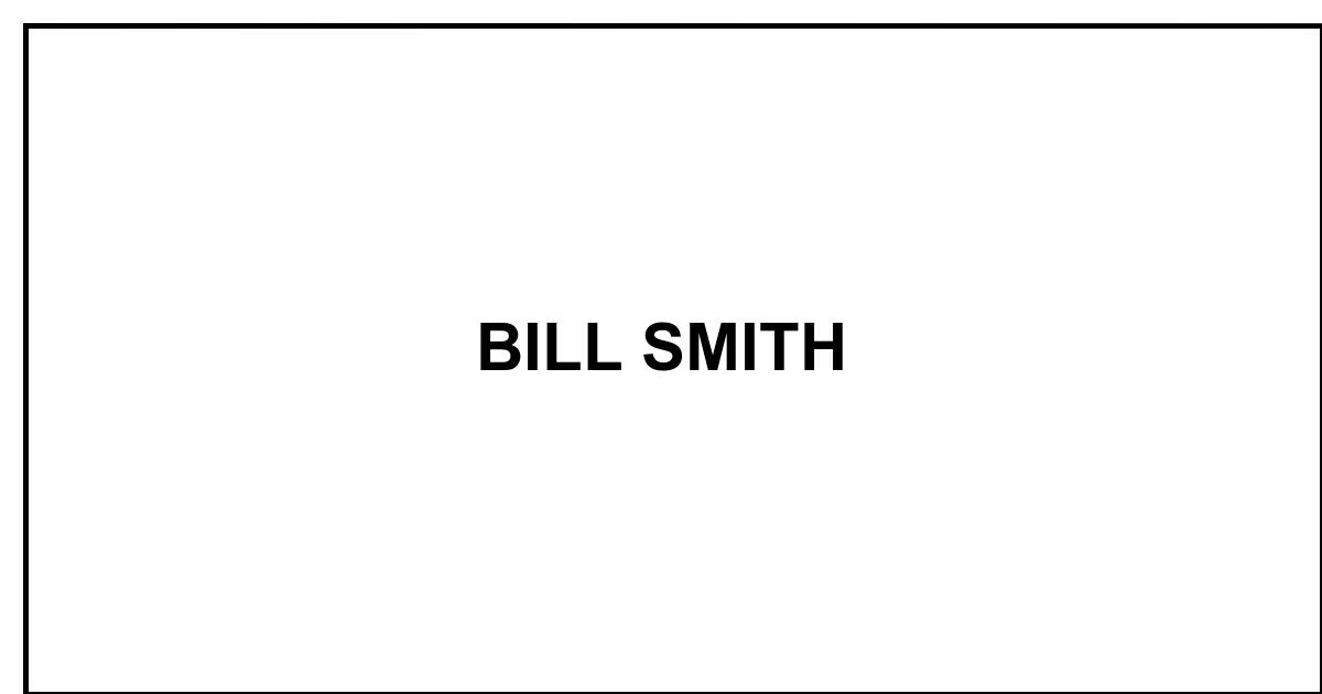 Obituary: BILL SMITH