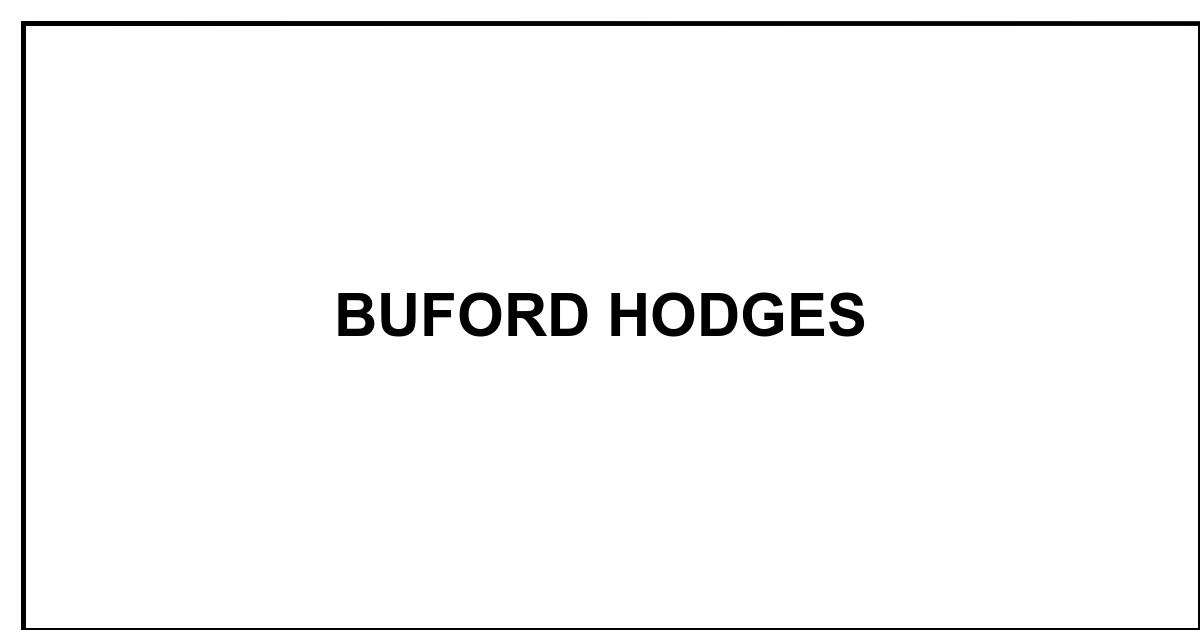 Obituary: BUFORD HODGES