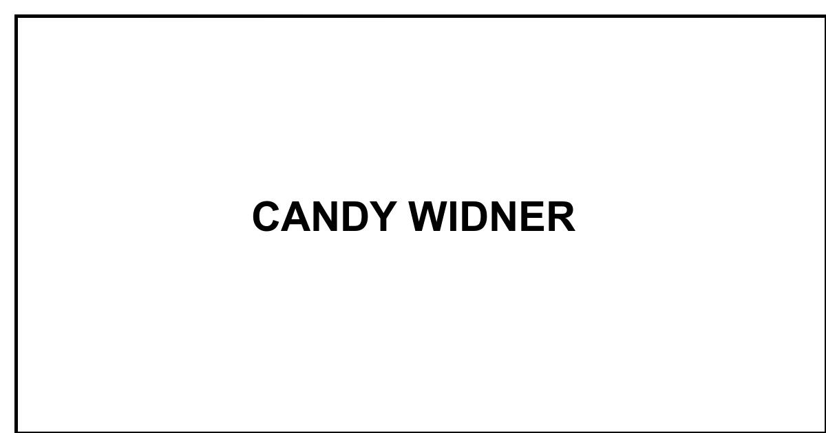 Obituary: CANDY WIDNER
