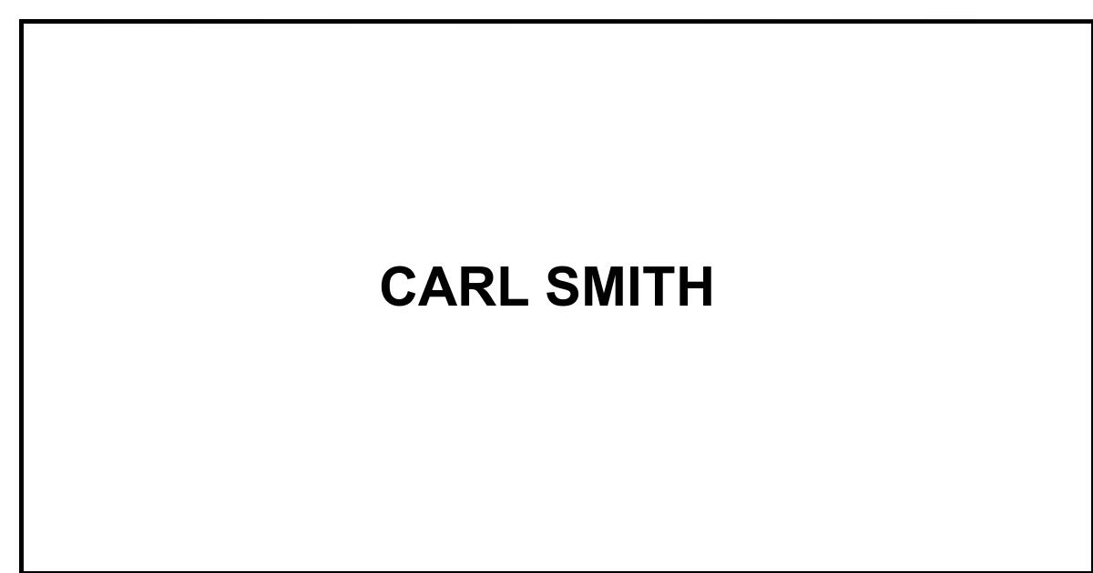 Obituary: CARL SMITH