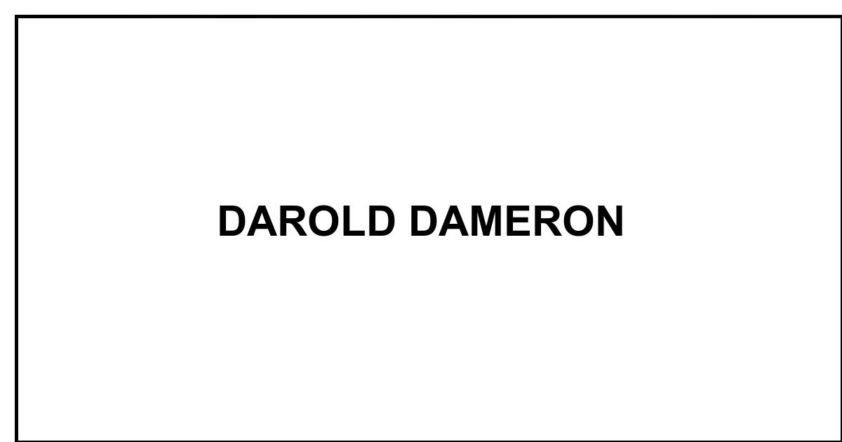 Obituary: DAROLD DAMERON
