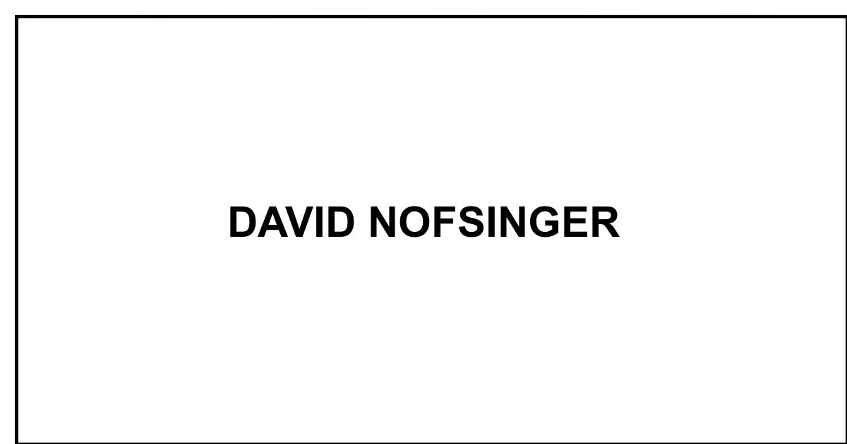 Obituary: DAVID NOFSINGER