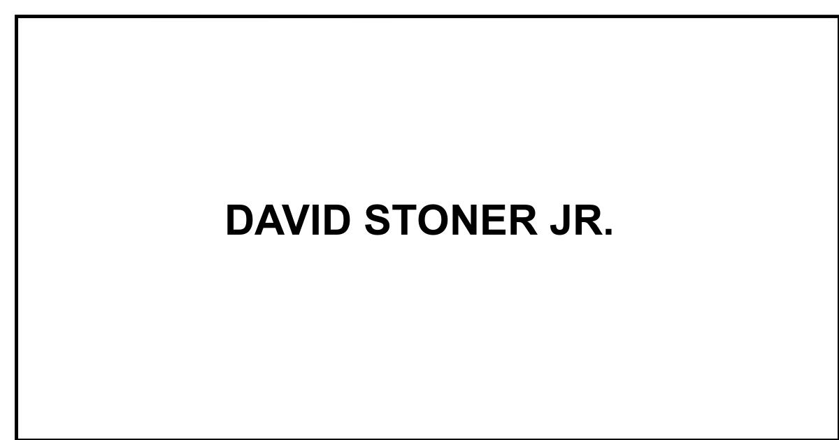 Obituary: DAVID STONER JR.