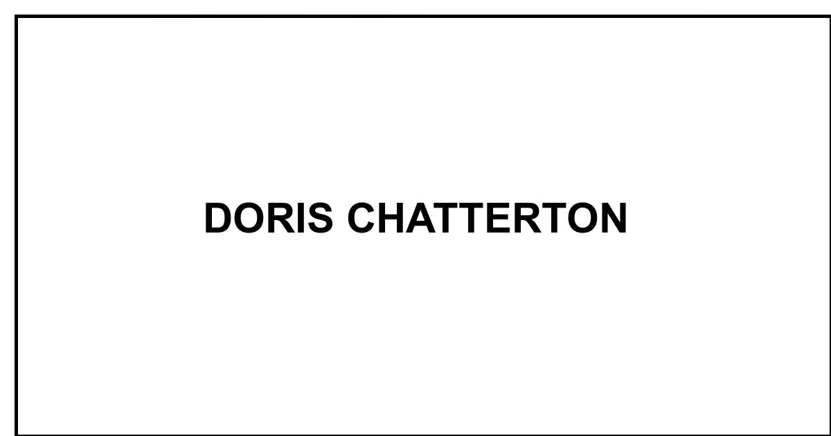 Obituary: DORIS CHATTERTON