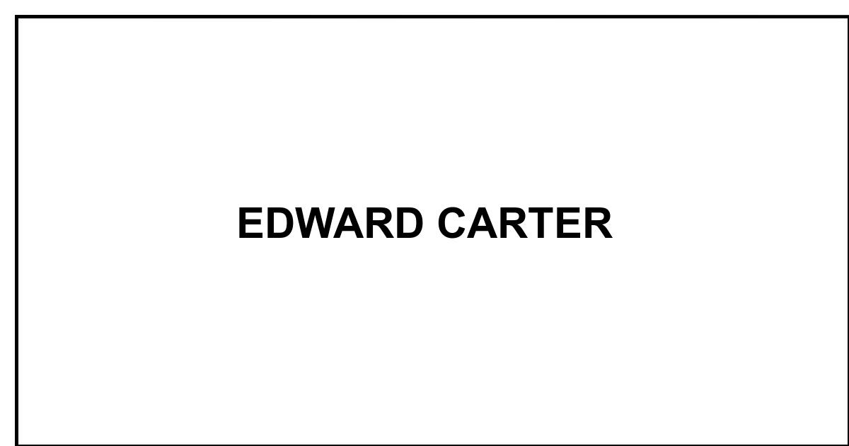 Obituary: EDWARD CARTER