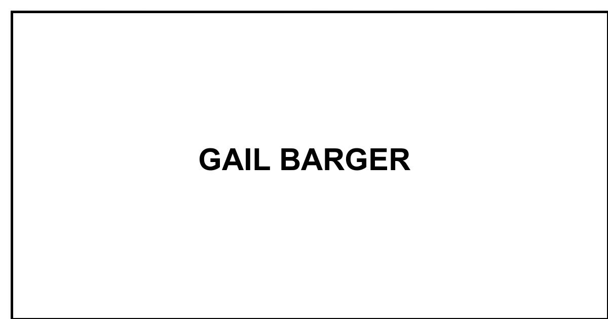Obituary: GAIL BARGER