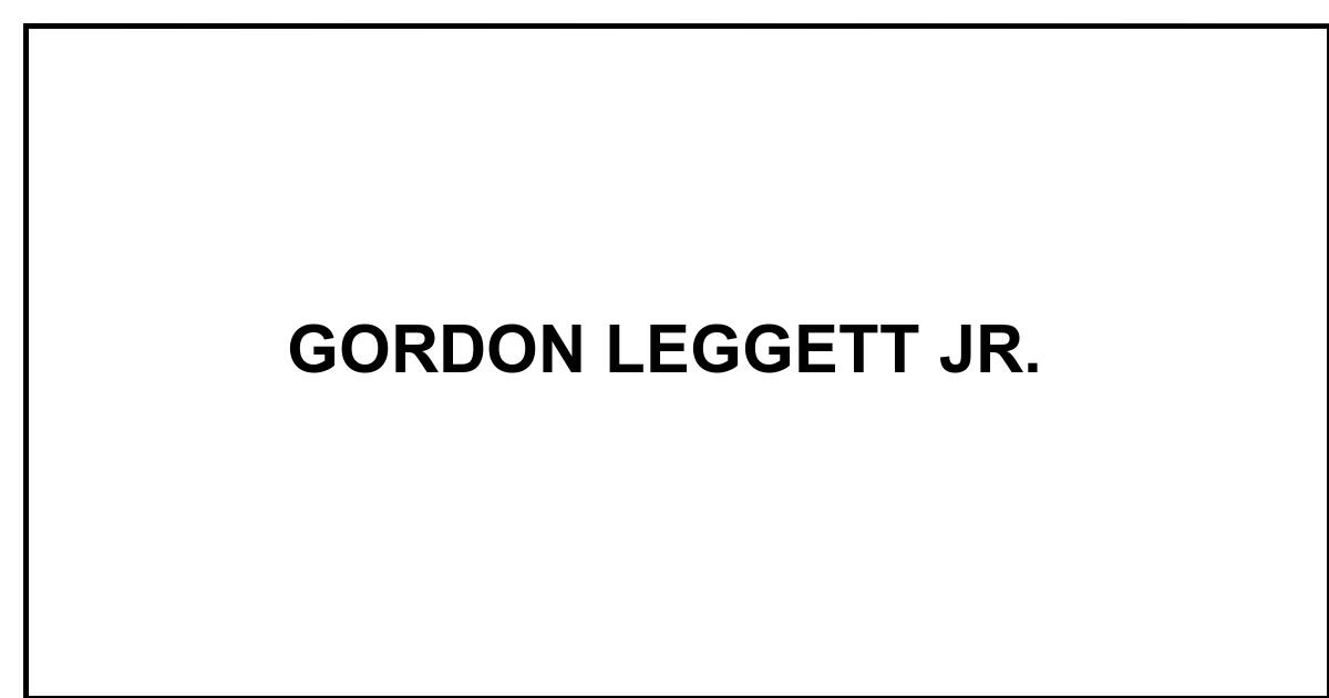Obituary: GORDON LEGGETT JR.