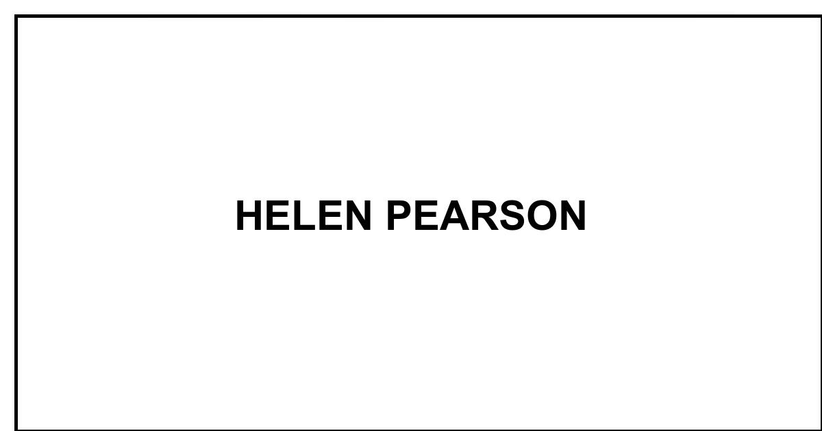 Obituary: HELEN PEARSON