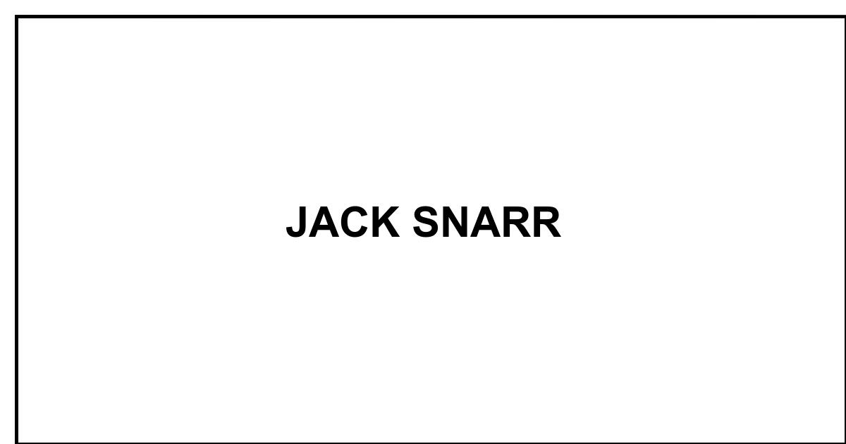 Obituary: JACK SNARR