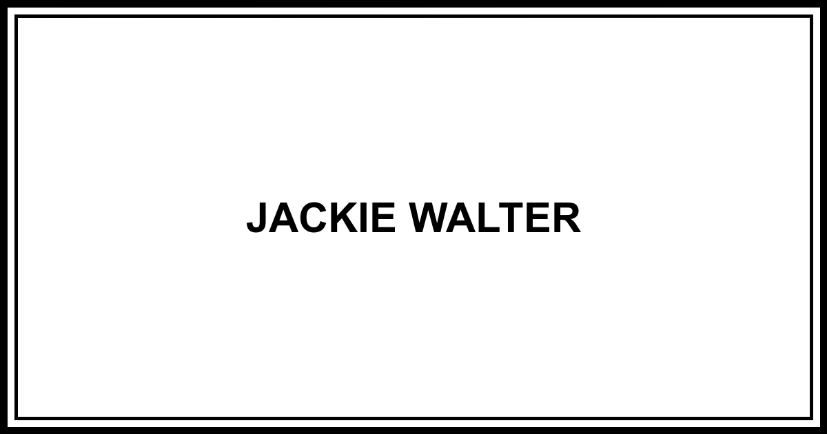 Obituary: JACKIE WALTER