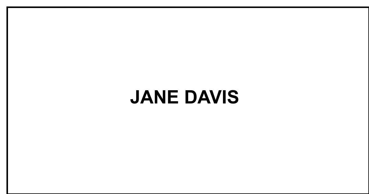 Obituary: JANE DAVIS
