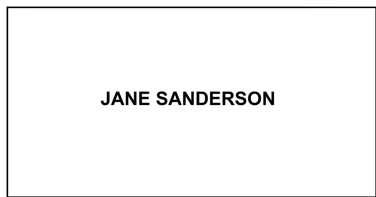 Obituary: JANE SANDERSON