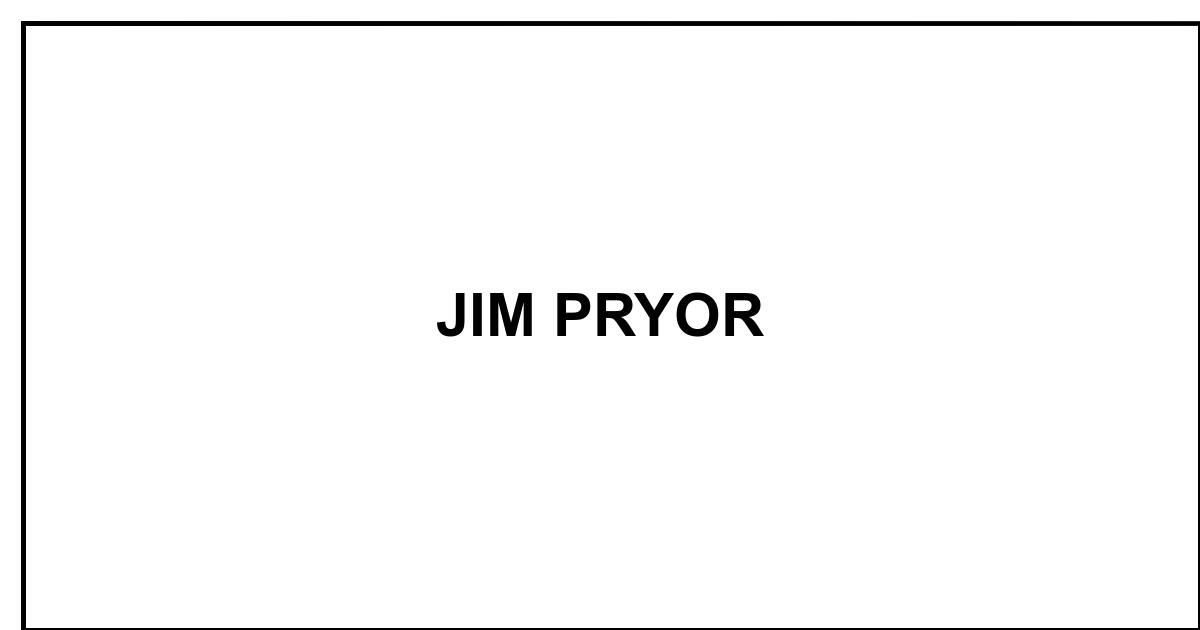 Obituary: JIM PRYOR