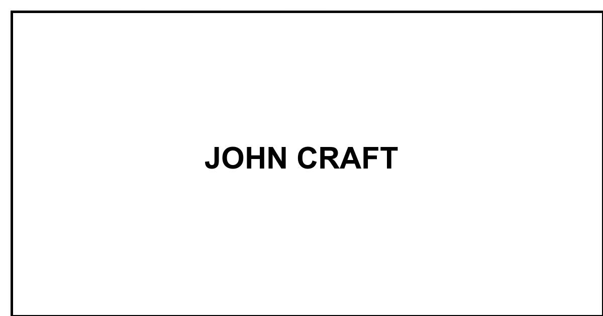 Obituary: JOHN CRAFT