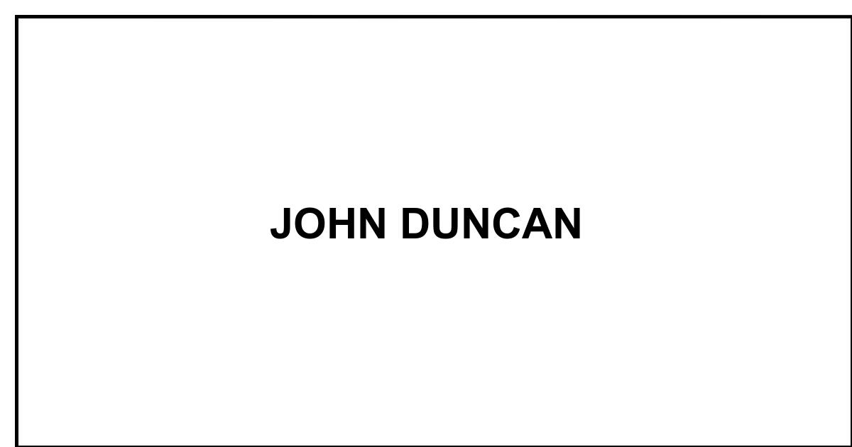 Obituary: JOHN DUNCAN