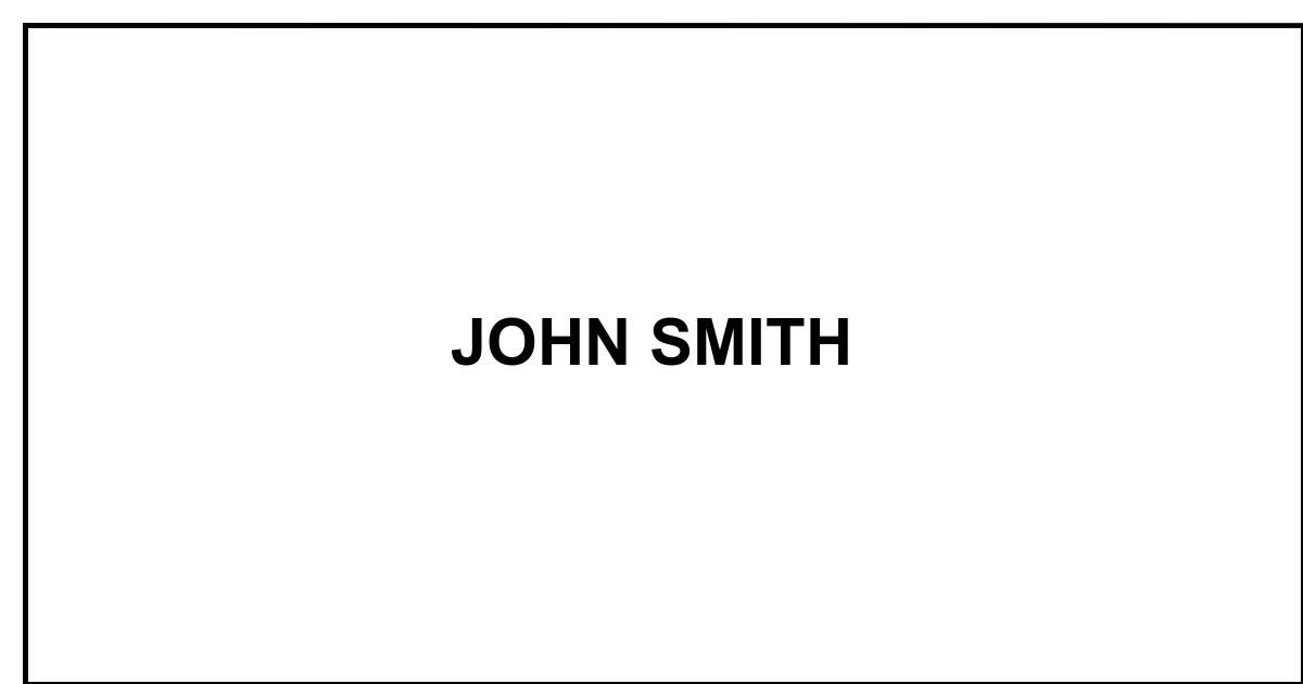 Obituary: JOHN SMITH