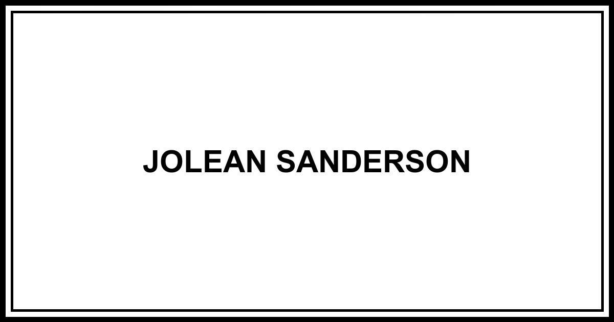 Obituary: JOLEAN SANDERSON