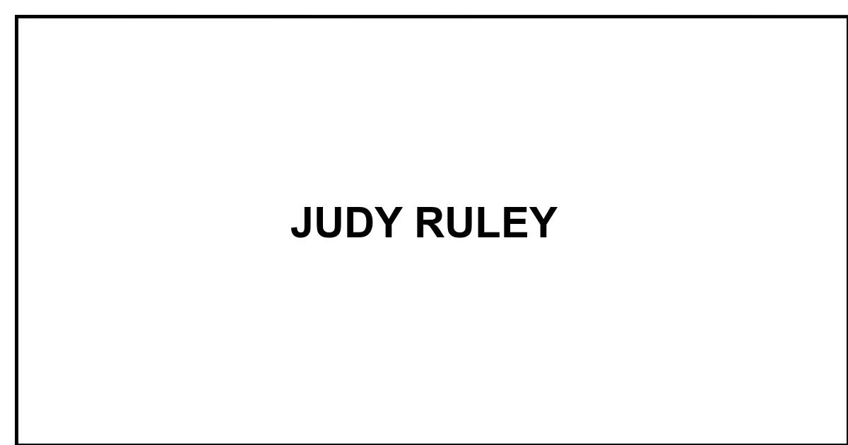 Obituary: JUDY RULEY