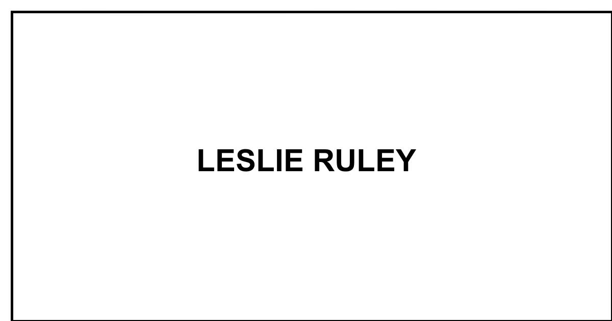 Obituary: LESLIE RULEY