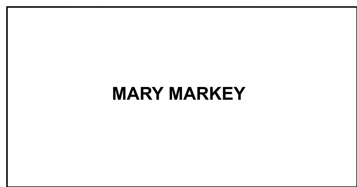 Obituary: MARY MARKEY
