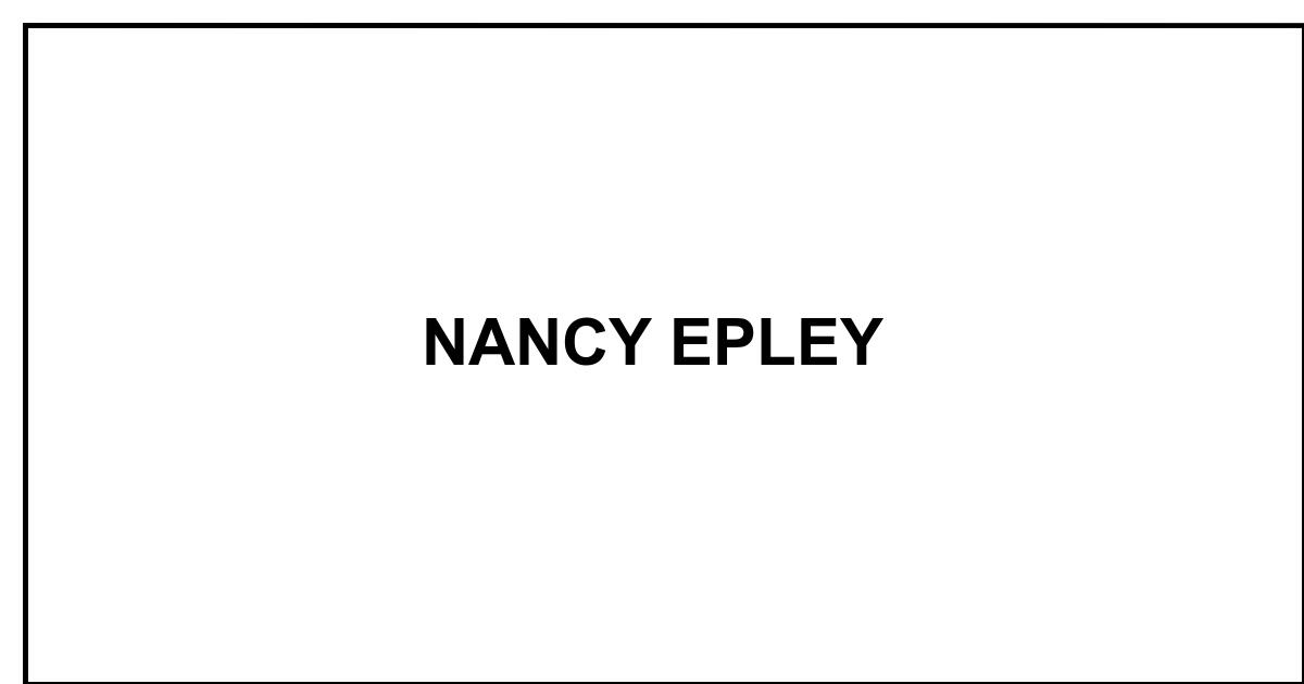 Obituary: NANCY EPLEY