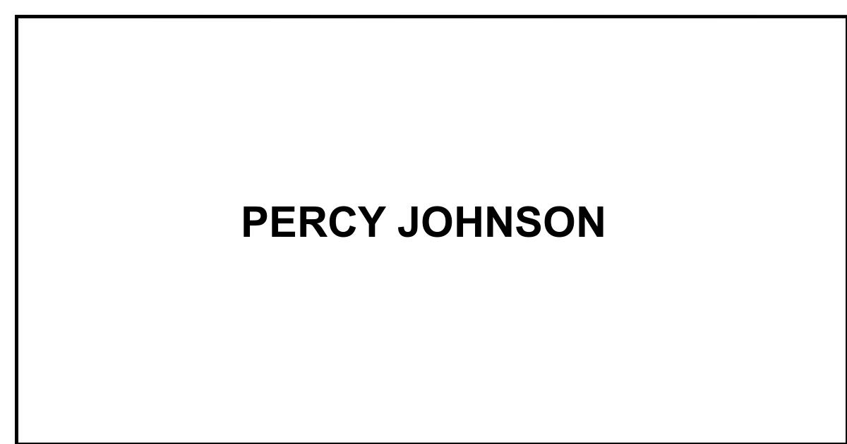 Obituary: PERCY JOHNSON