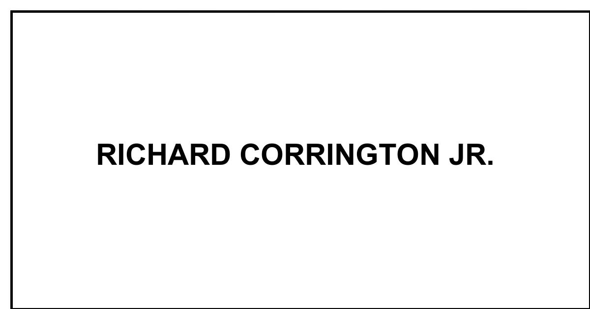 Obituary: RICHARD CORRINGTON JR.