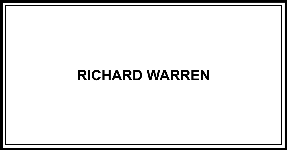Obituary: RICHARD WARREN