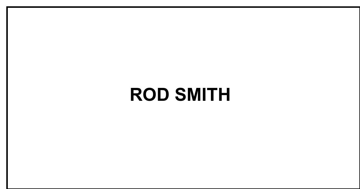 Obituary: ROD SMITH