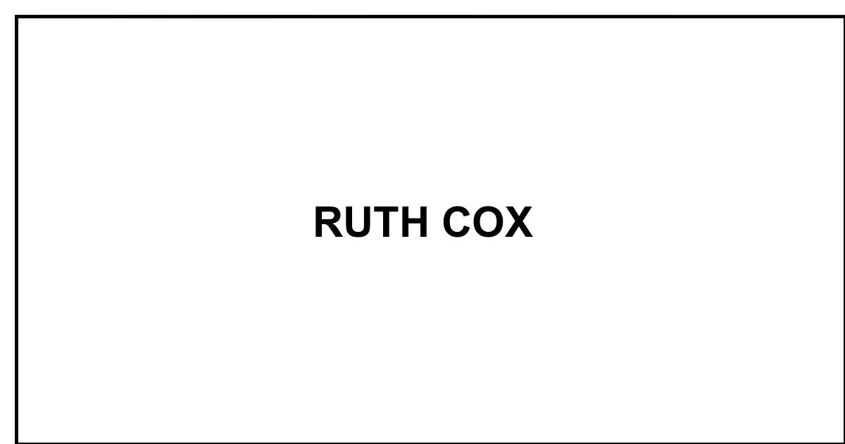 Obituary: RUTH COX