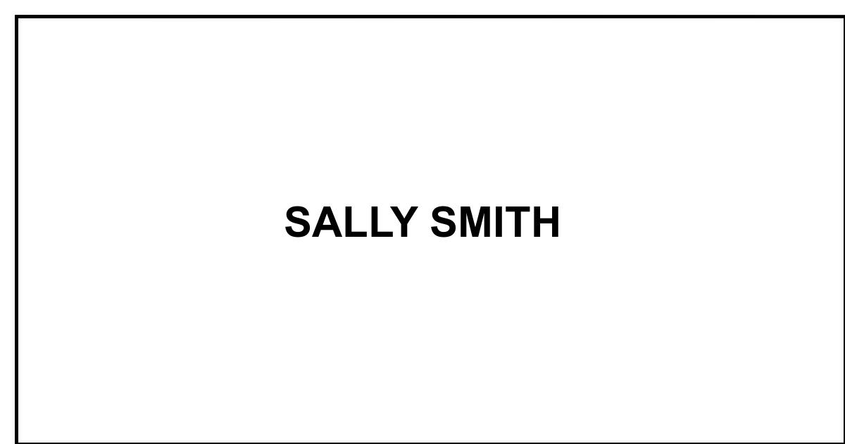 Obituary: SALLY SMITH
