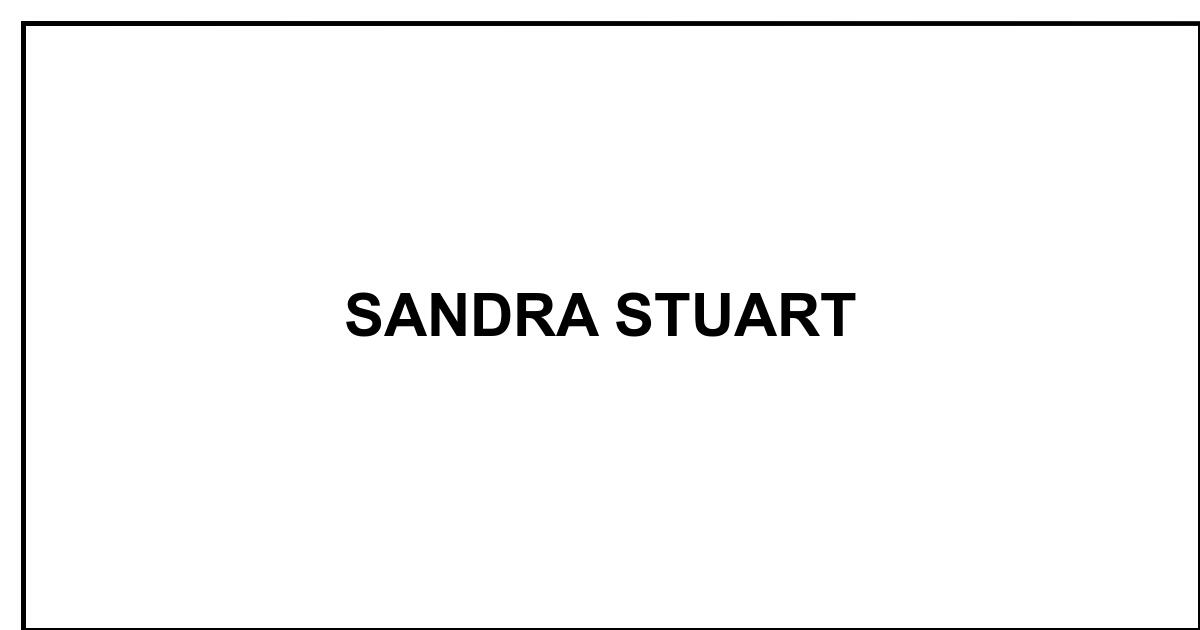 Obituary: SANDRA STUART