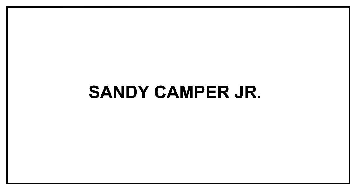 Obituary: SANDY CAMPER JR.