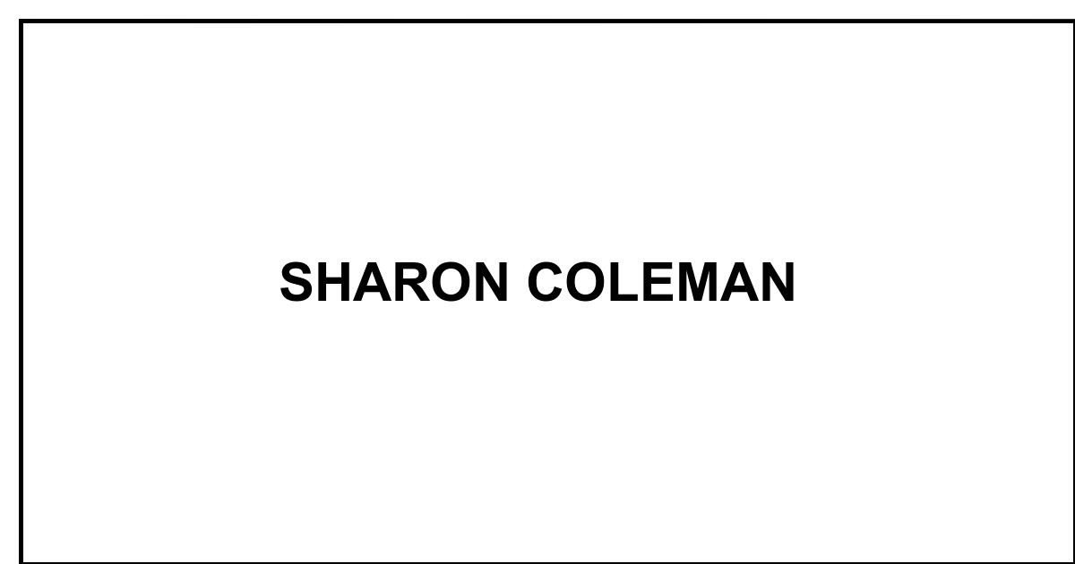 Obituary: SHARON COLEMAN