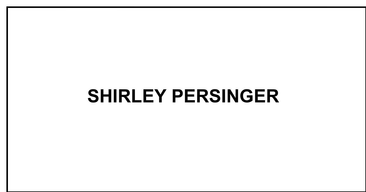Obituary: SHIRLEY PERSINGER