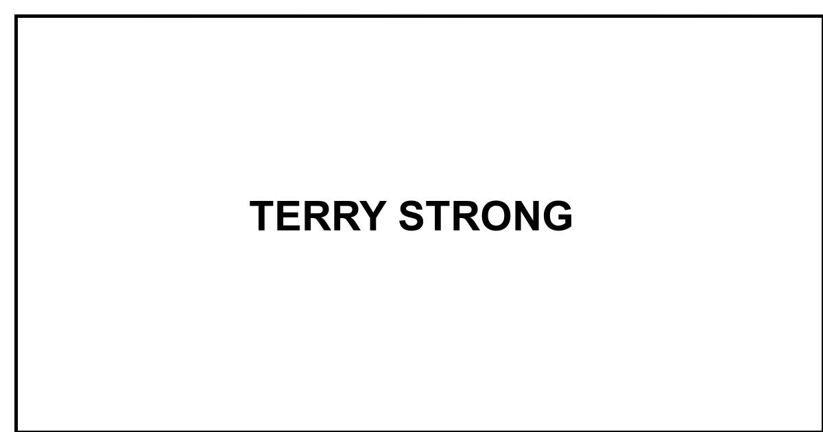 Obituary: TERRY STRONG