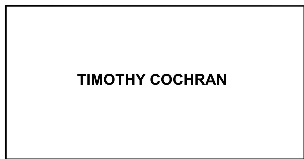 Obituary: TIMOTHY COCHRAN